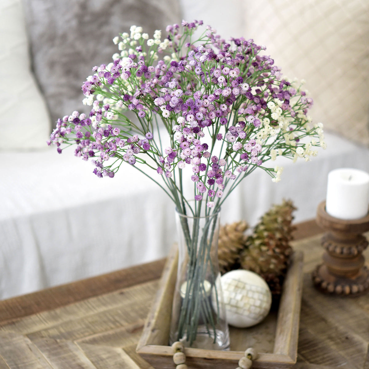 6 Stems 69cm Purple Baby’s Breath Artificial Flowers Baby’s Breath Gyp ...