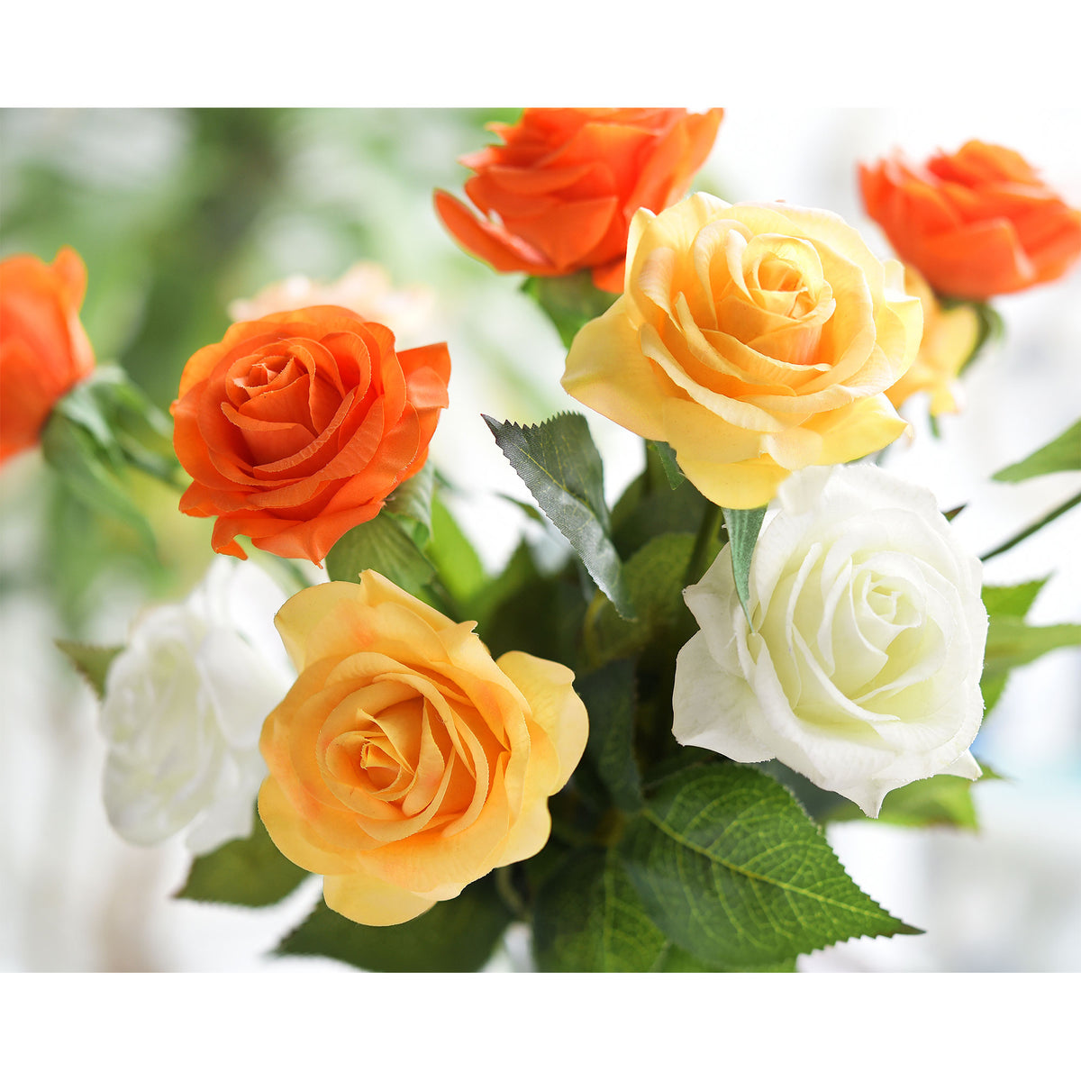 ''Always Sunny'' Rose Bouquet Artificial Flowers 12 Stems – FiveSeasonStuff