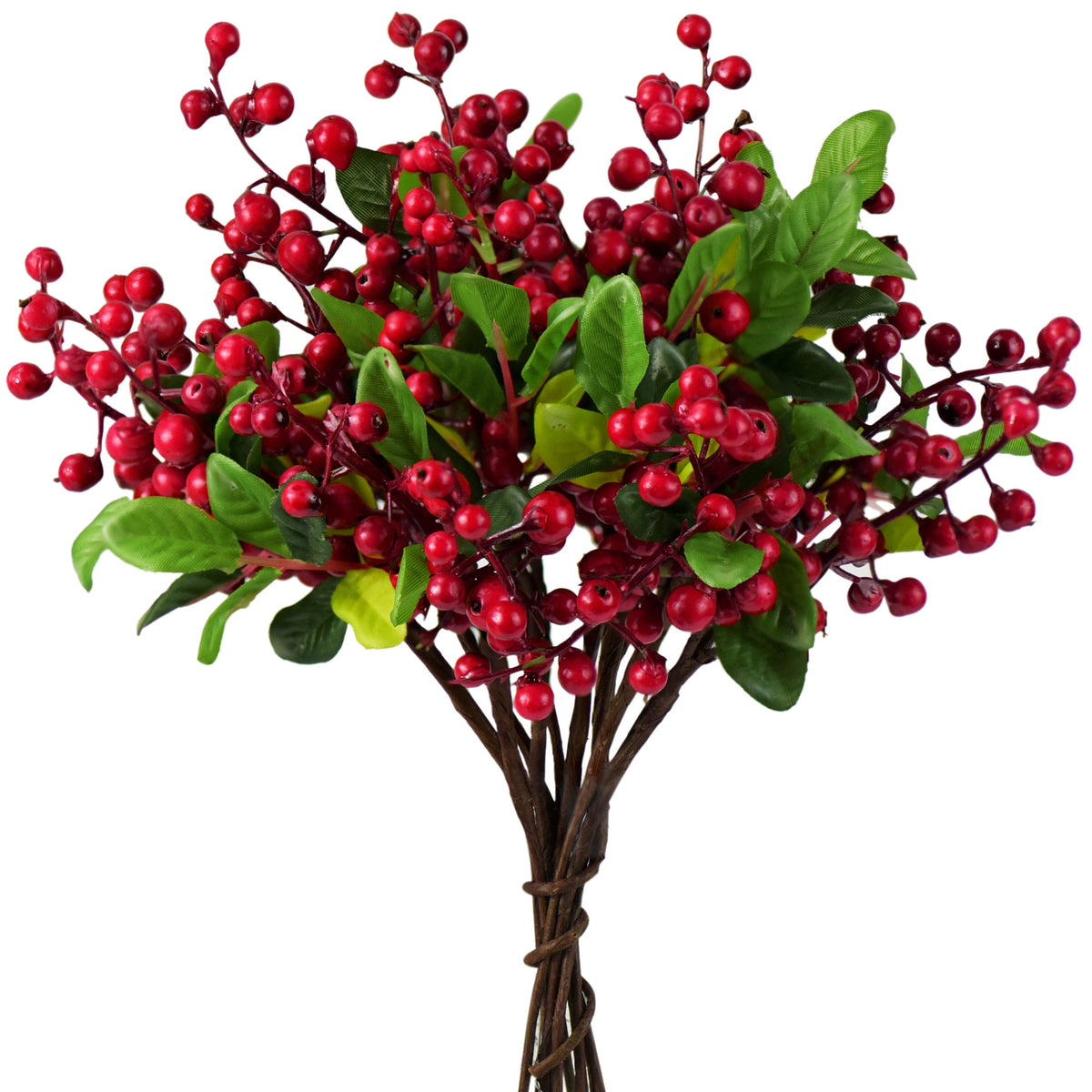Festive Joyful Artificial Holly Red Berry Stems for the Holidays: Set ...