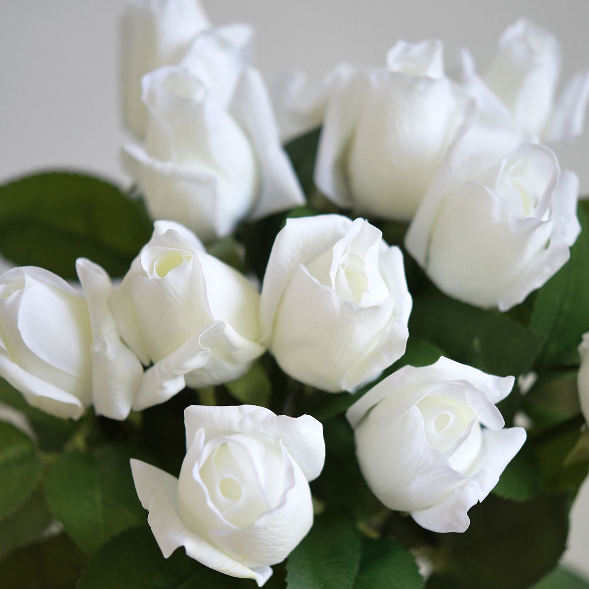 Classic White Long Stem 21 inches Roses Real Touch Silk Artificial Flo ...