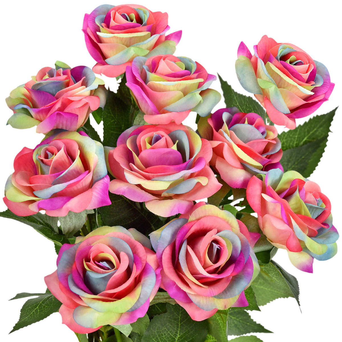 Rainbow Real Touch Silk Artificial Flowers ‘Petals Feel and Look like ...