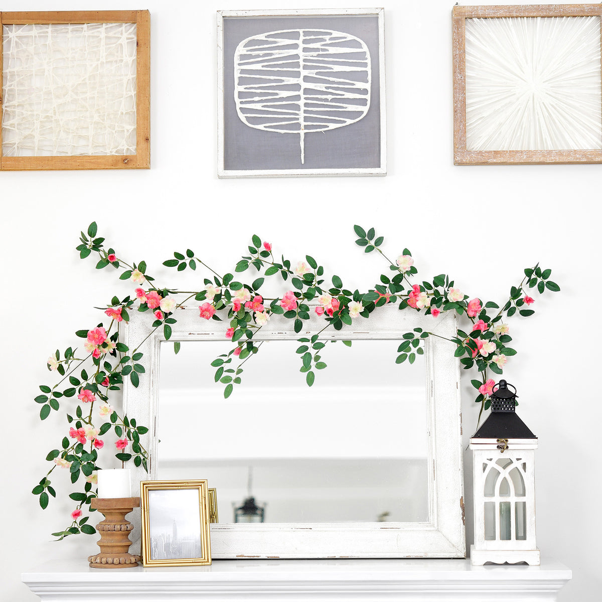 2 Cascading Posh Peach Blush Artificial Flower Garlands – Elegant ...