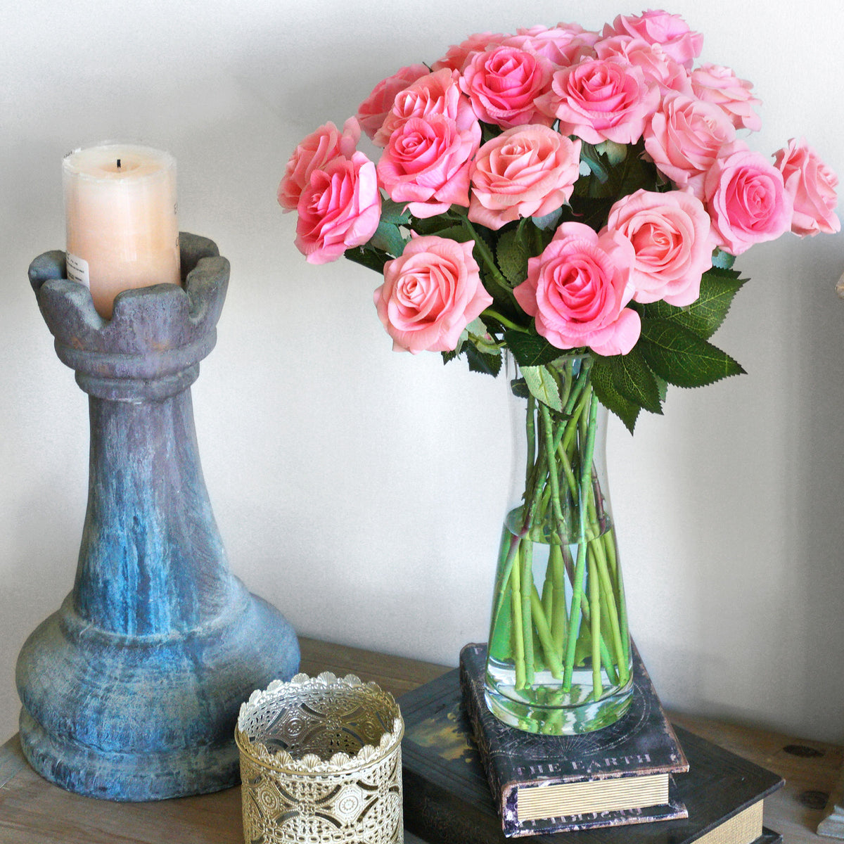 Pink Real Touch Silk Artificial Flowers ‘Petals Feel and Look like Fre ...