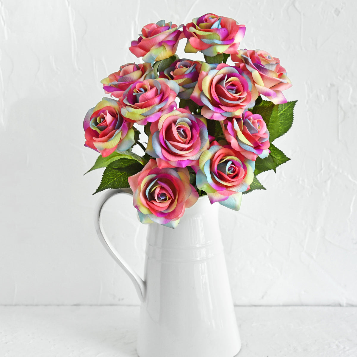 Rainbow Real Touch Silk Artificial Flowers ‘Petals Feel and Look like ...