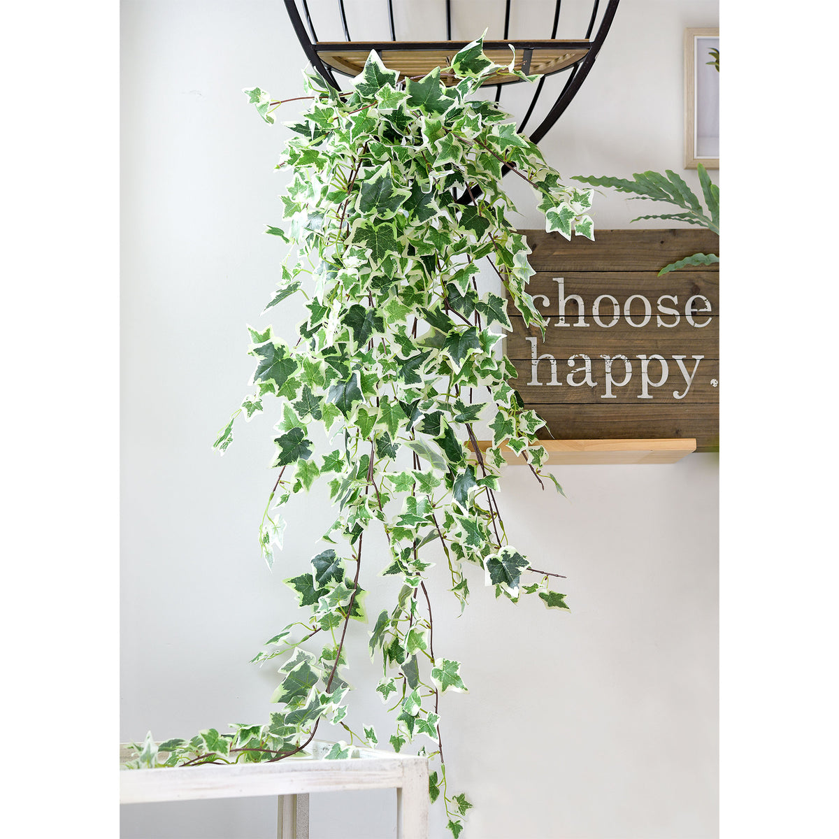 FiveSeasonStuff 4.3 ft (130cm) Cascading Variegated Ivy Artificial Gar