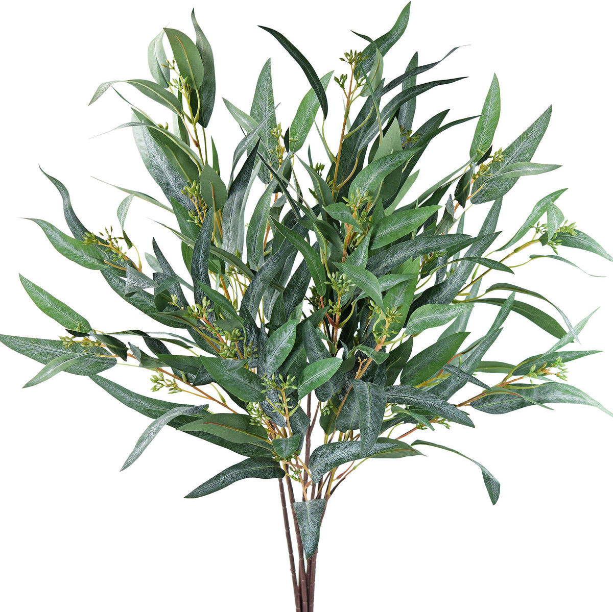 FiveSeasonStuff 33.8" Long Stem Seeded Willow Eucalyptus Artificial Gr