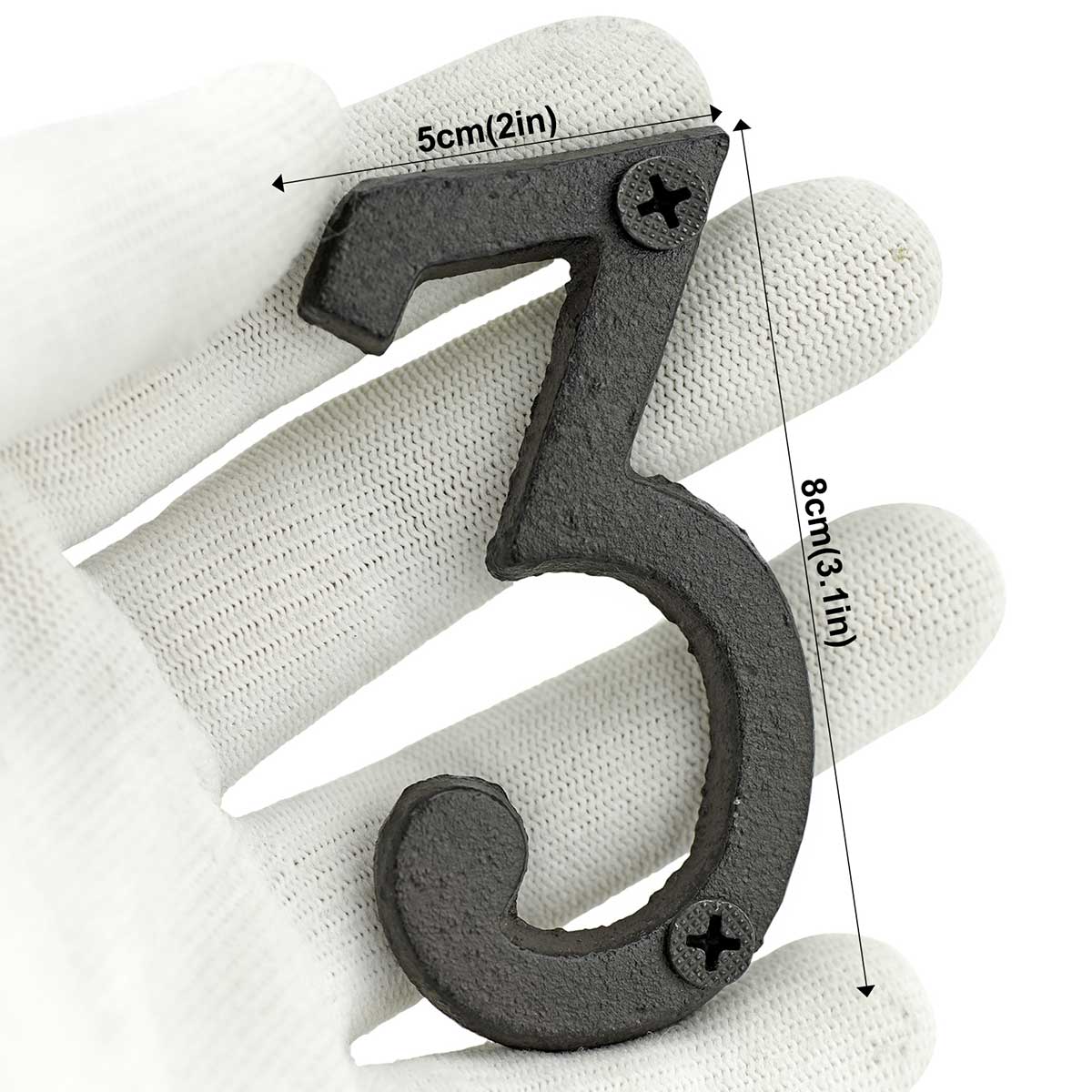 Cast Iron House Number Signs (Number 3) - FiveSeasonStuff