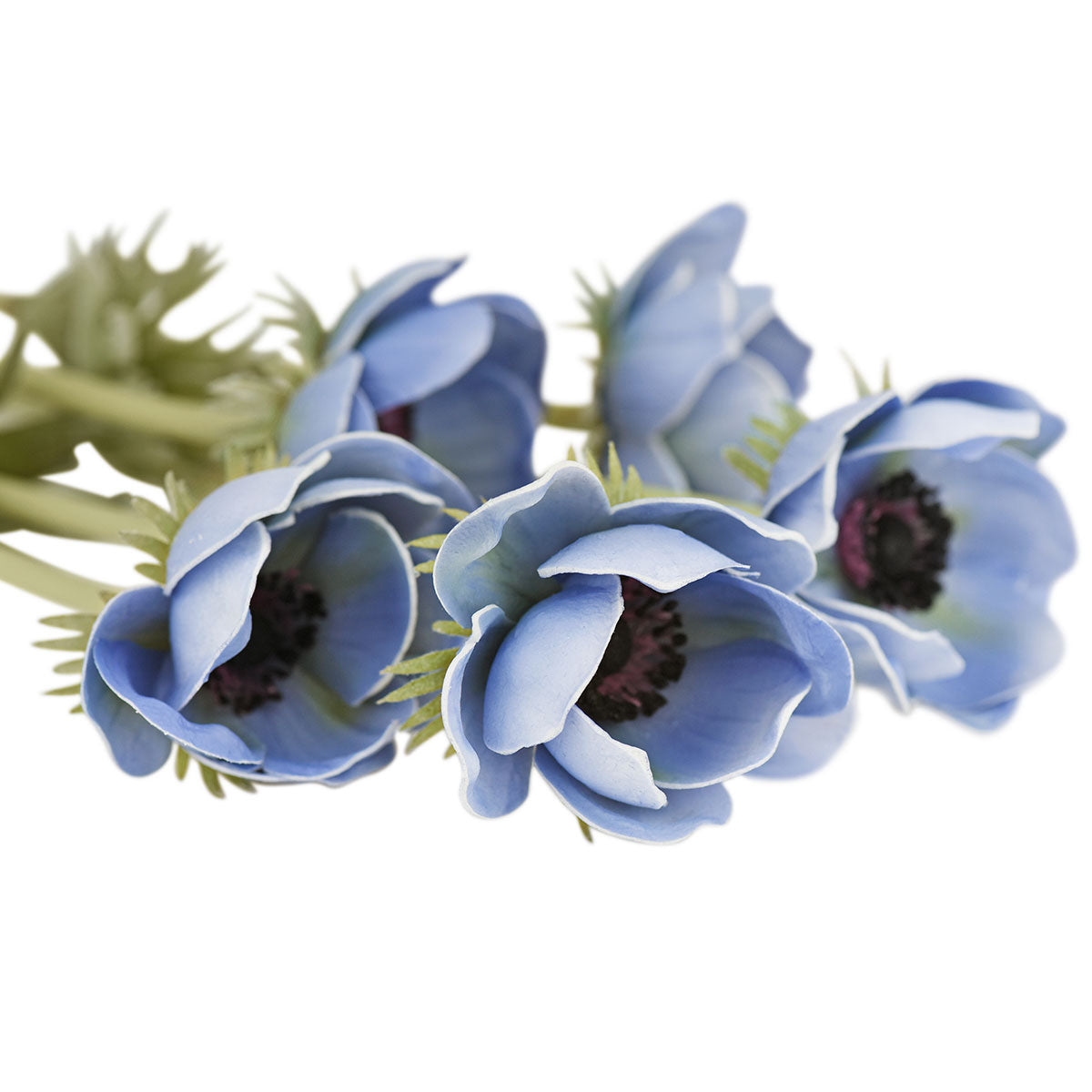 5 Long Stems (Light Blue) Anemone ‘Real Touch’ Artificial Flower ...